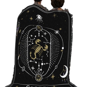 Scorpio Horoscope Tarot Card, Constellation Pattern, Textured Woven ...