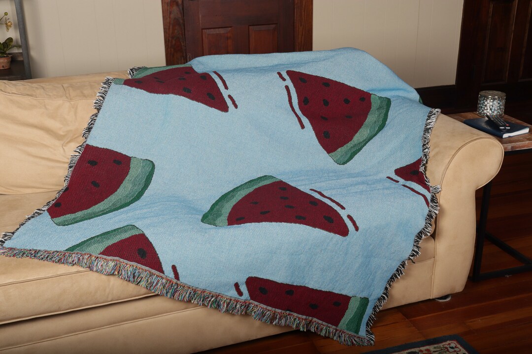 Watermelon Blanket Throw Woven From Cotton - Made in the USA (72x54) - Etsy