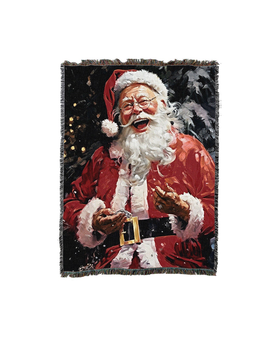 Jolly St. Nick - Imagine It Images - Cotton Woven Blanket Throw - Made ...