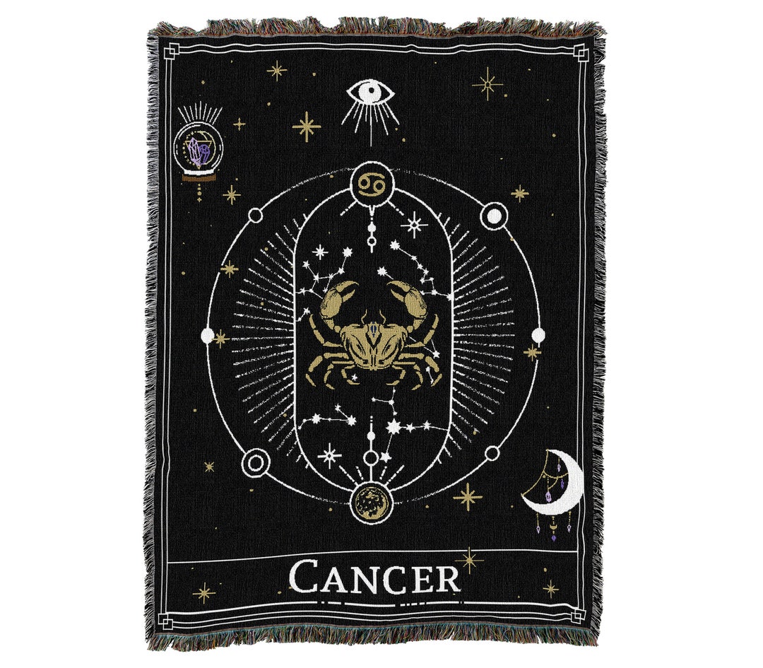 Cancer Horoscope Tarot Card, Constellation Pattern, Textured Woven ...
