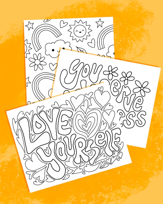 Happy Things Coloring Page Printable now Includes Digital - Etsy