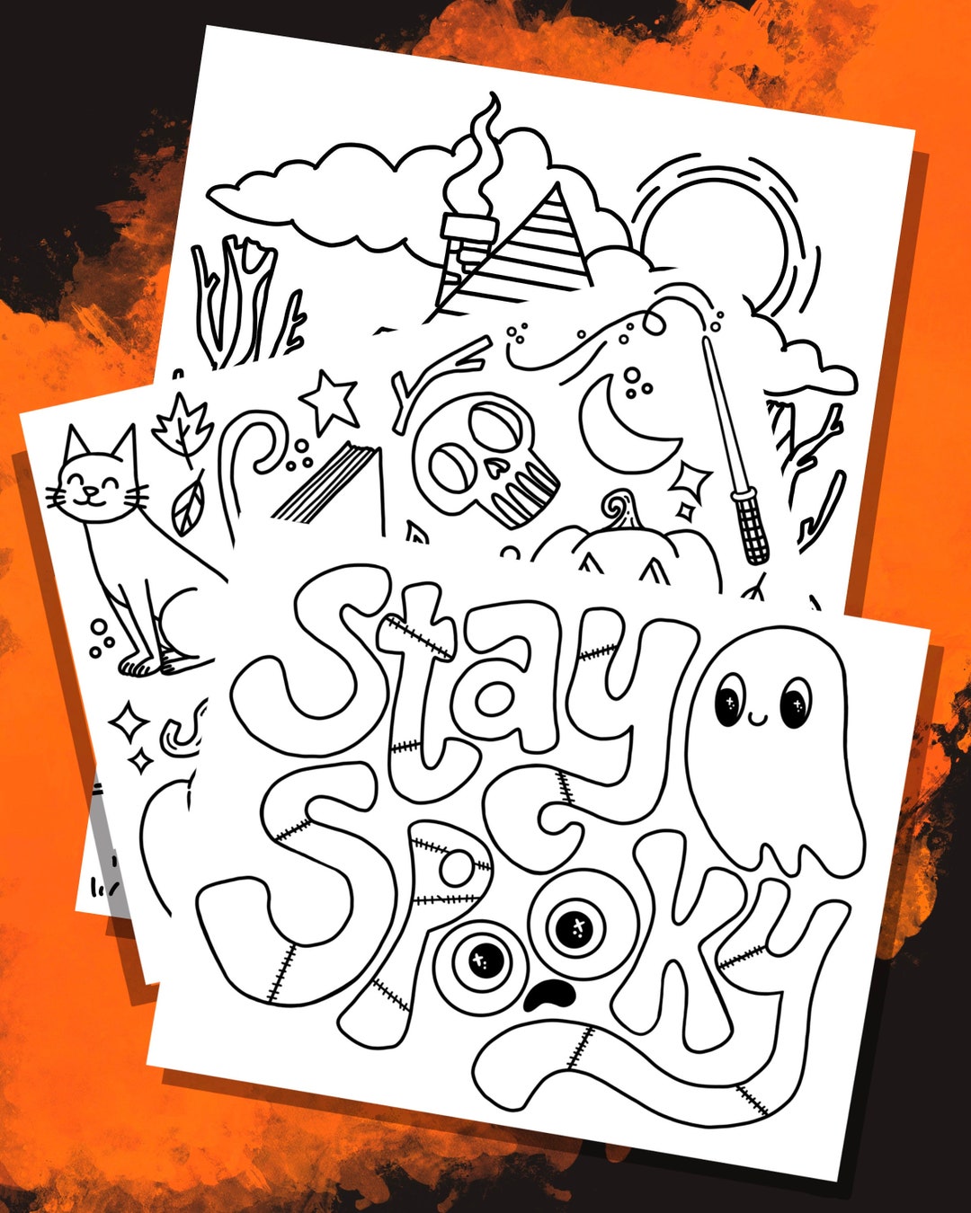 Spooky Things Coloring Page Printable *now Includes Digital Coloring ...
