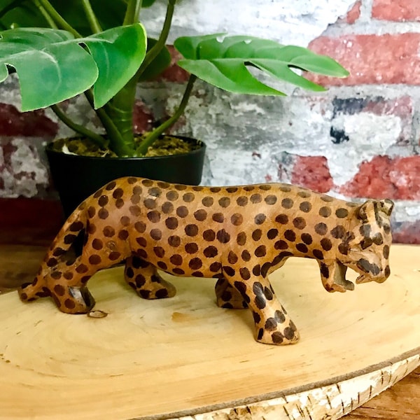 African Leopard Wood Carving - Etsy