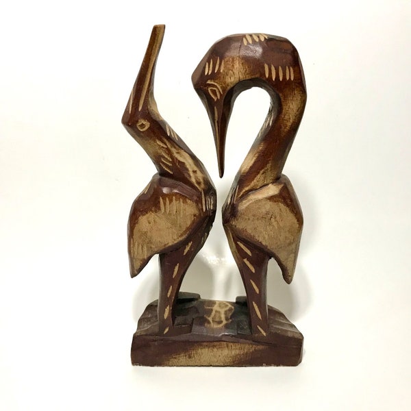 Tall Hand Carved Wooden Birds - Etsy