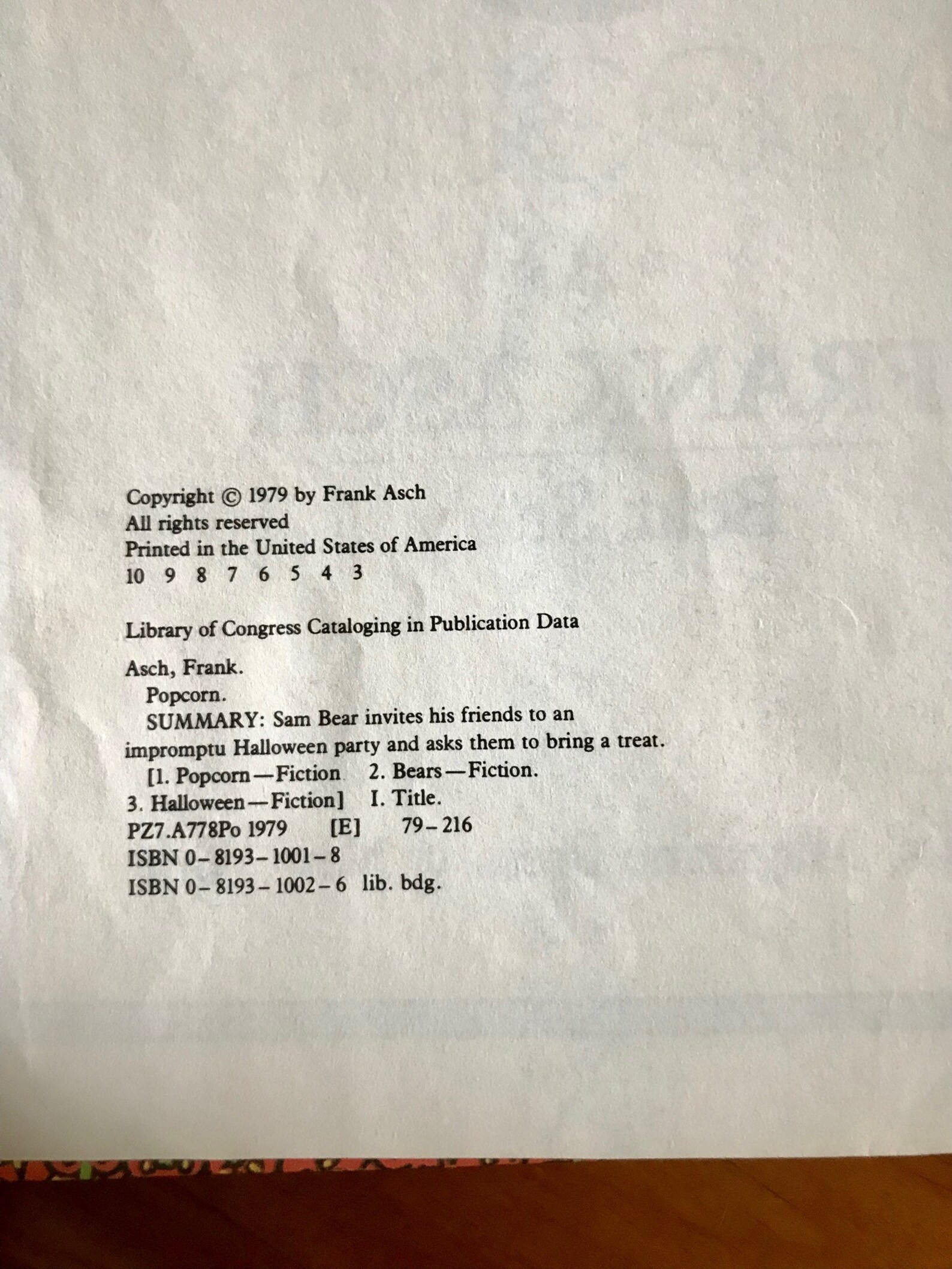 1979 Popcorn A Frank Asch Bear Story Hardcover Parents' - Etsy