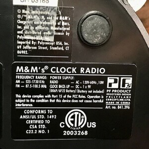 M&ms Digital Clock AM/FM Radio Blue Red Yellow Tested Working ...