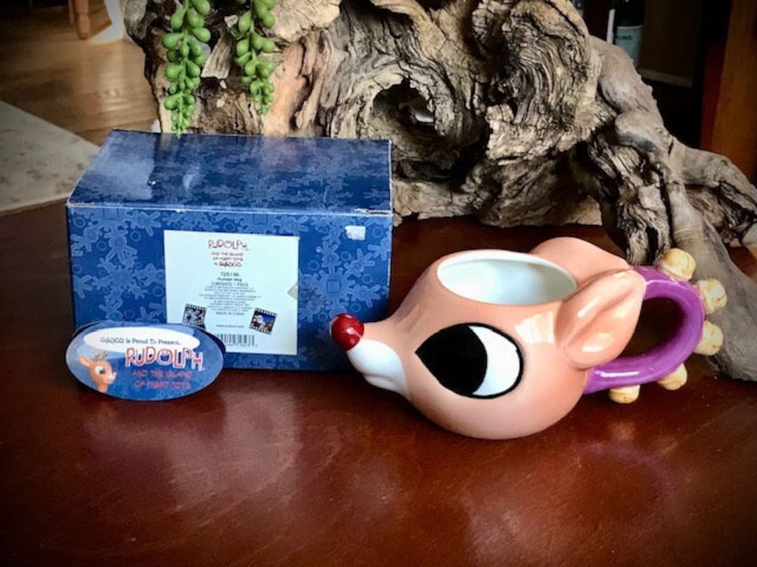 Rudolph the Red Nosed Reindeer Coffee Mug Cup Enesco Island of Misfit ...