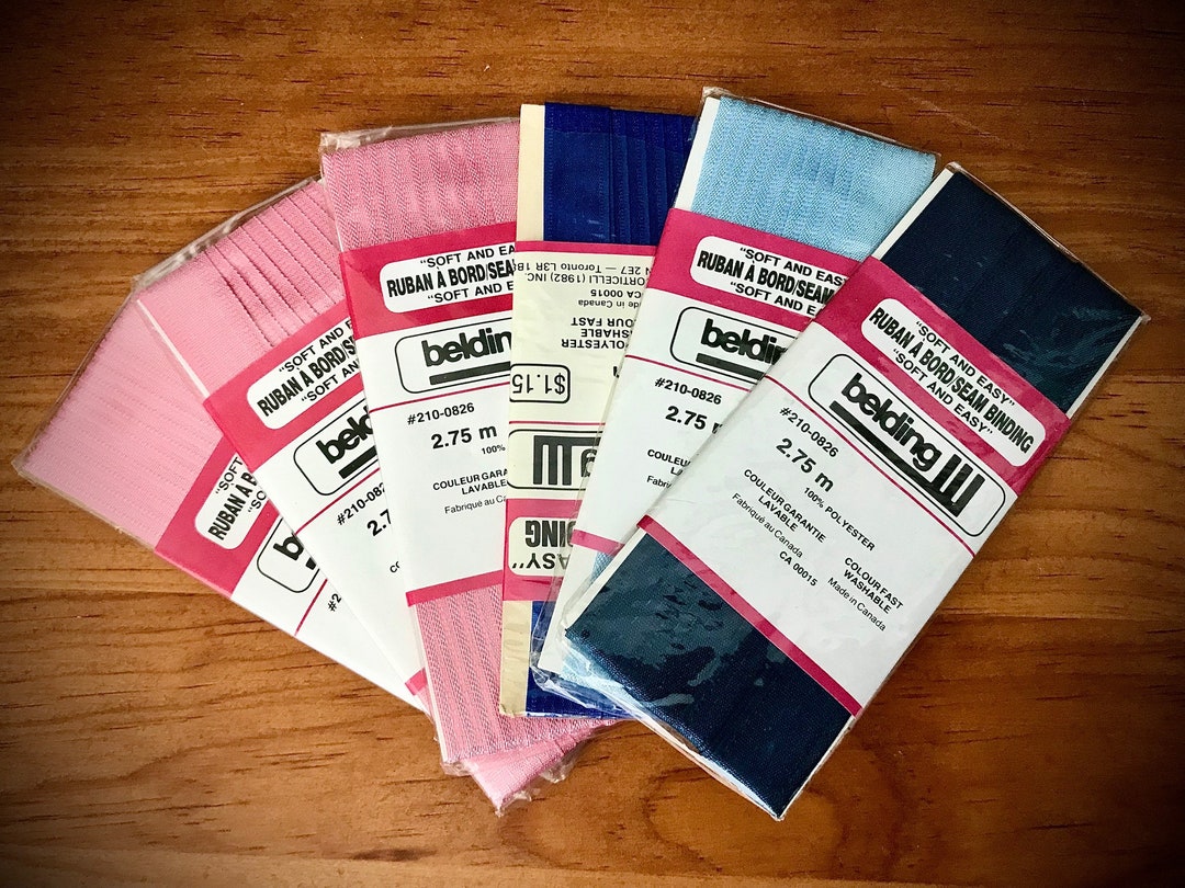Belding Soft and Easy Seam Binding Lot of 6 Light Blue Pink Royal Blue ...