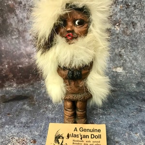 Nuni Genuine Alaskan Doll Real Reindeer Skin Natural Fur Furs Alaska Inuit Eskimo Handmade With ...