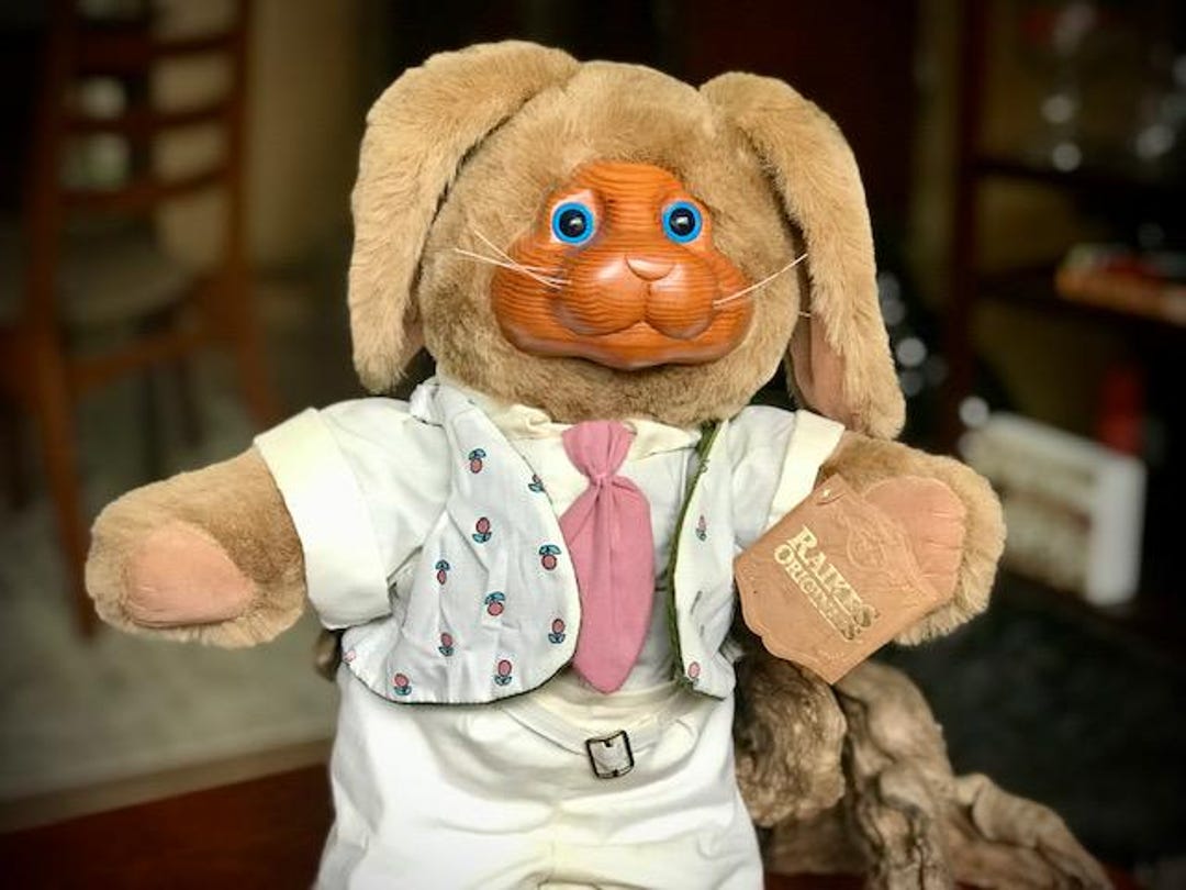 Raikes Originals Wood Wooden Face Rabbit Mr. Nickleby 1988 Applause ...