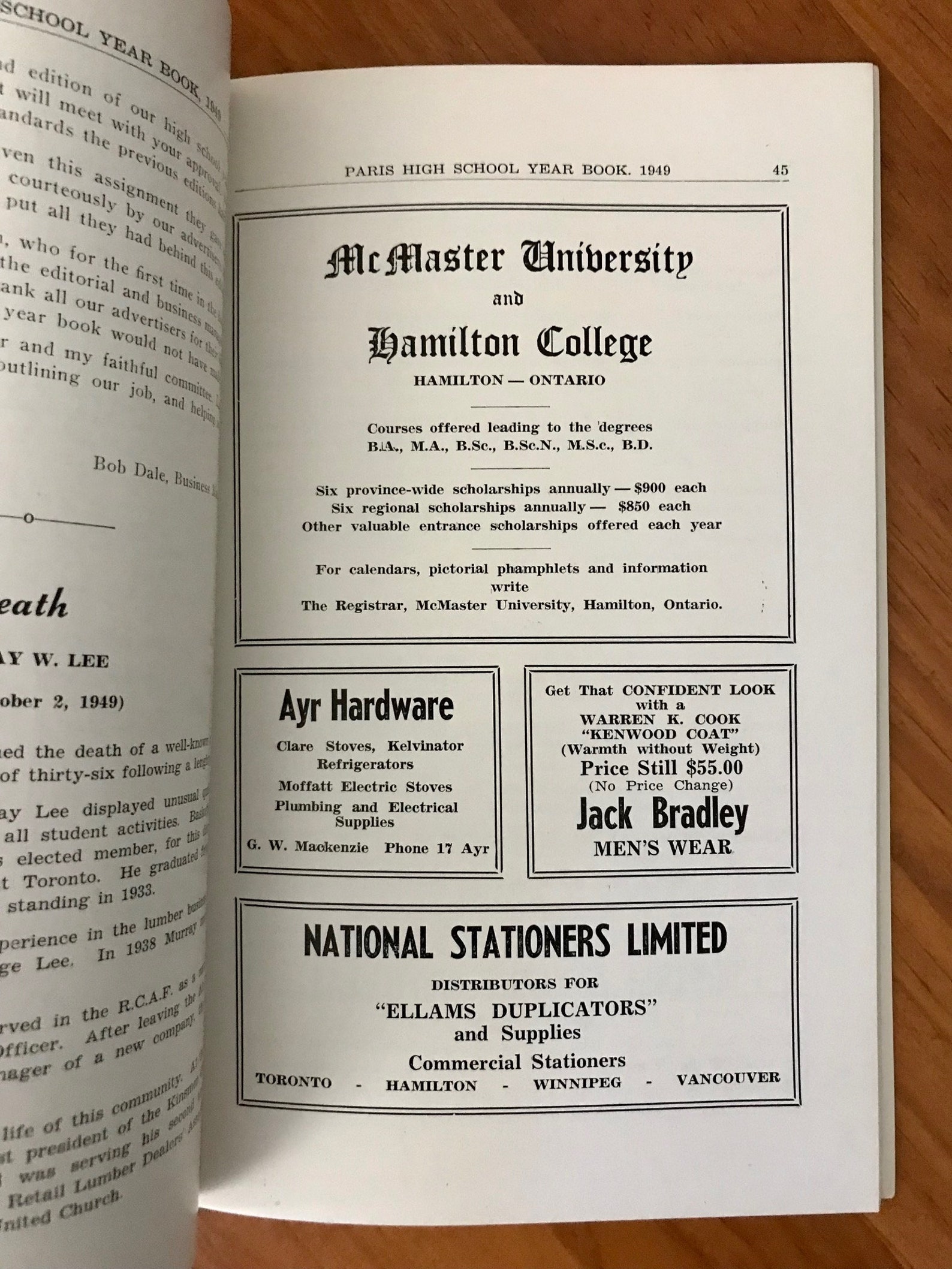 1949 Parisian Yearbook Paris District High School Ontario - Etsy