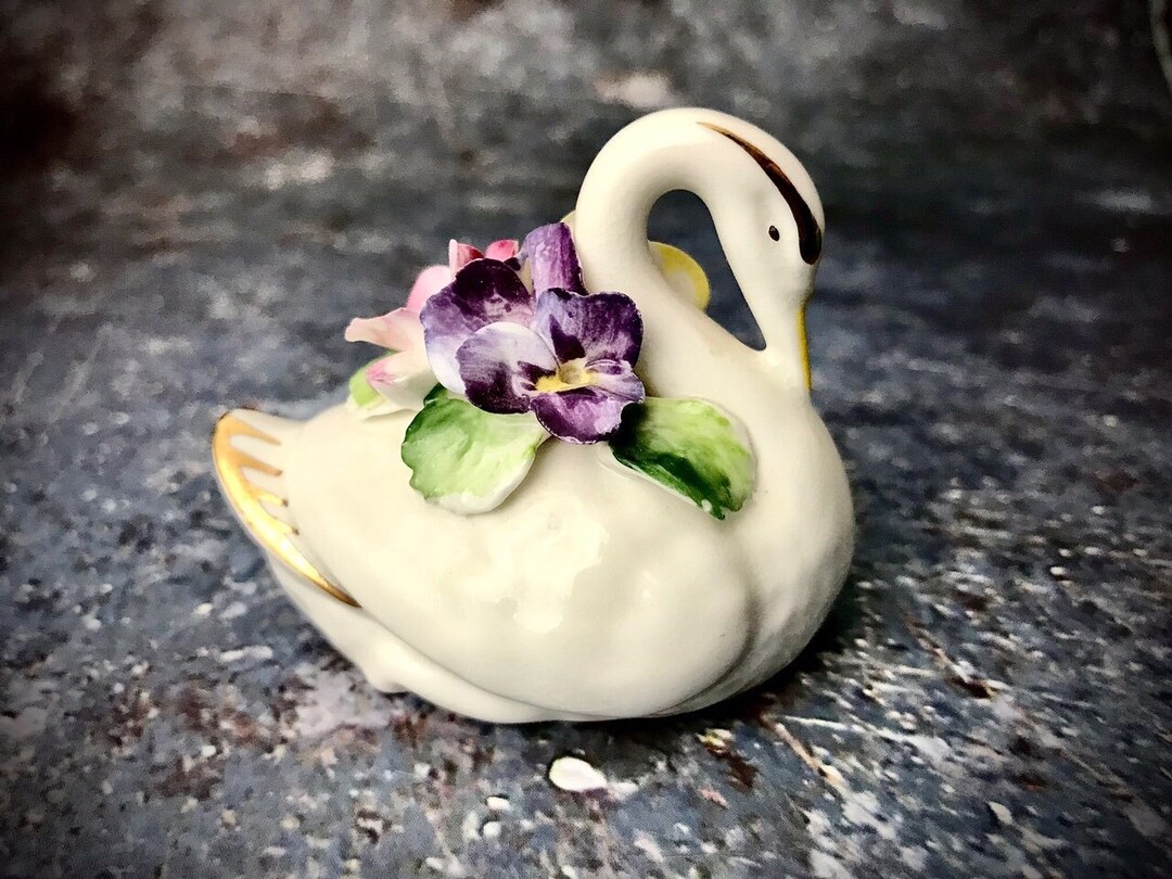 Royal Adderley Floral White Swan Bone China Made in England Vintage ...
