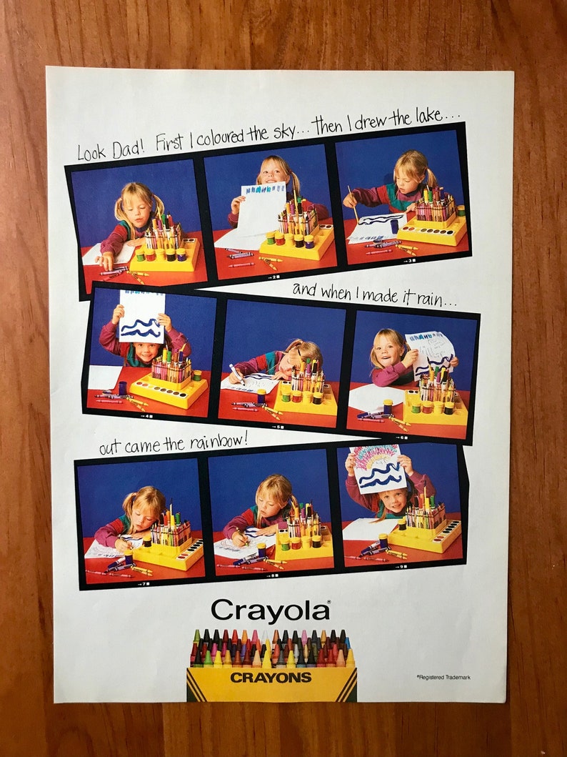 1985 Crayola Crayons Original Magazine Ad Advertisement Canadian Living ...