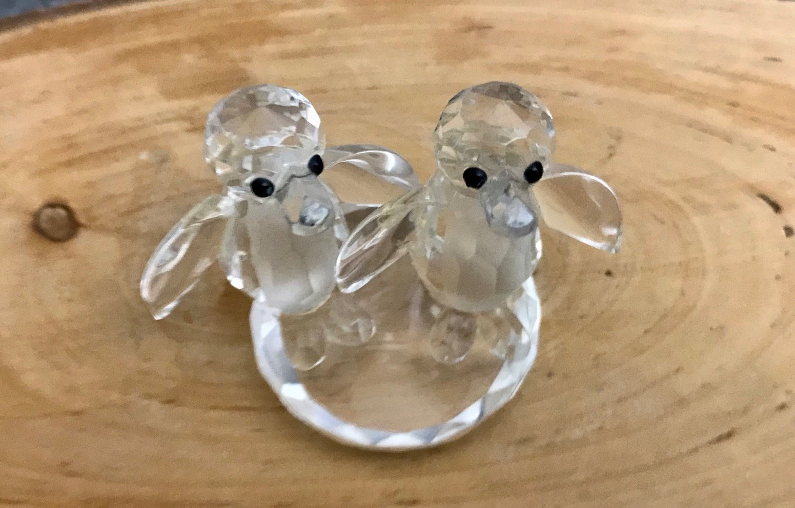 Glass Crystal Penguins Penguin Pair on Ice Floe Clear Frosted - Etsy