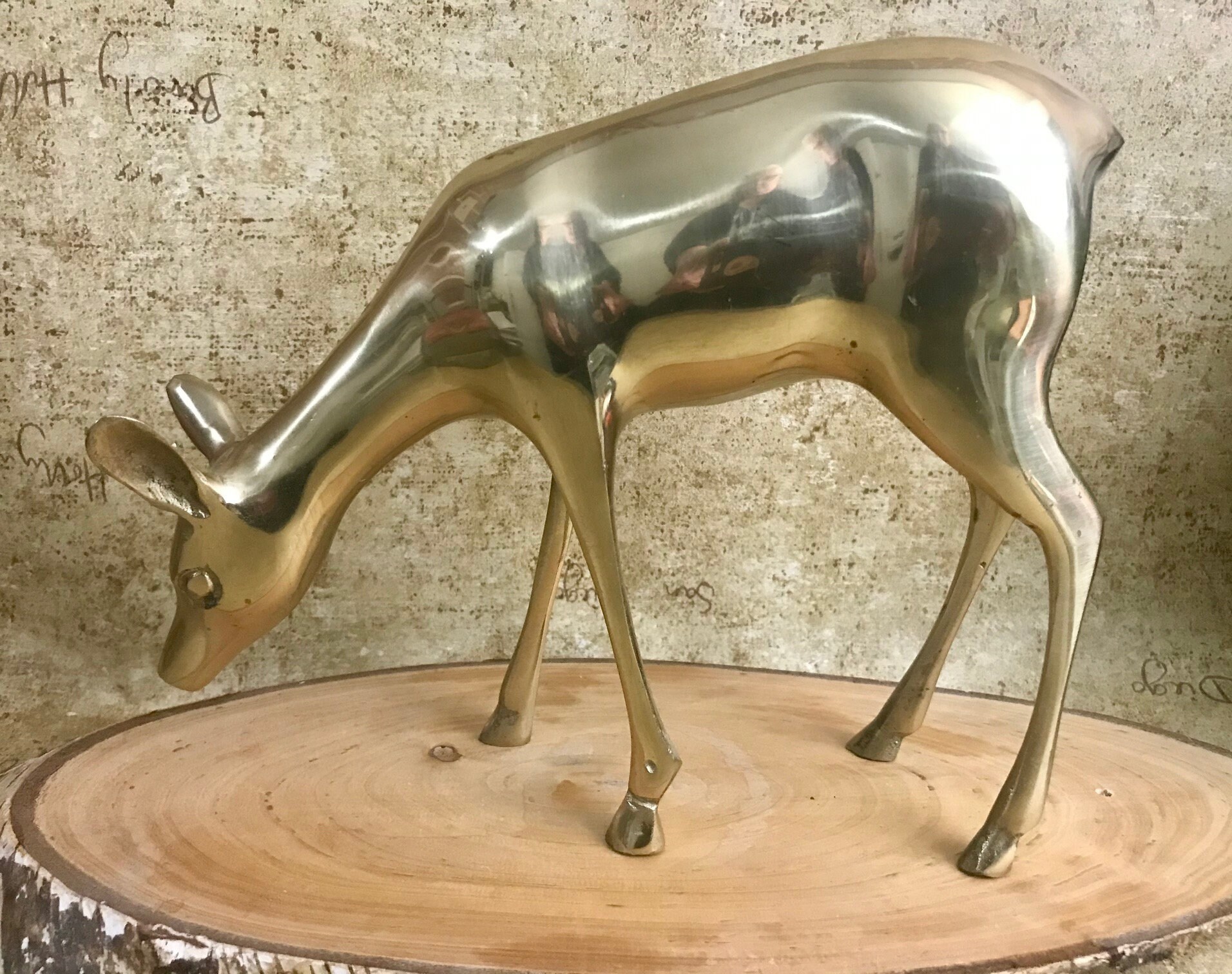 Graceful Lovely Solid Brass Deer Doe Figurine Vintage Decor - Etsy
