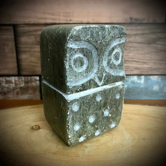 Genuine Soapstone Owl Signed DIMU Artist Vintage Inuit - Etsy