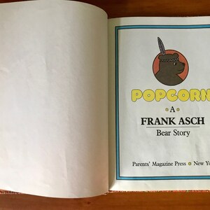 1979 Popcorn A Frank Asch Bear Story Hardcover Parents' - Etsy