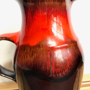 Canadiana Pottery Pitcher Vintage Glazed Clay Alfred Dube 1970s Orange ...