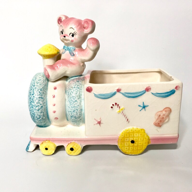 Large Anthropomorphic Pink Teddy Bear Train Engine Kitsch 1960 - Etsy