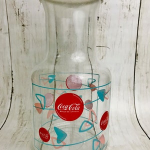 Rare Coca-cola Coke Licensed Glass Carafe Lid Bilingual Made in Canada ...