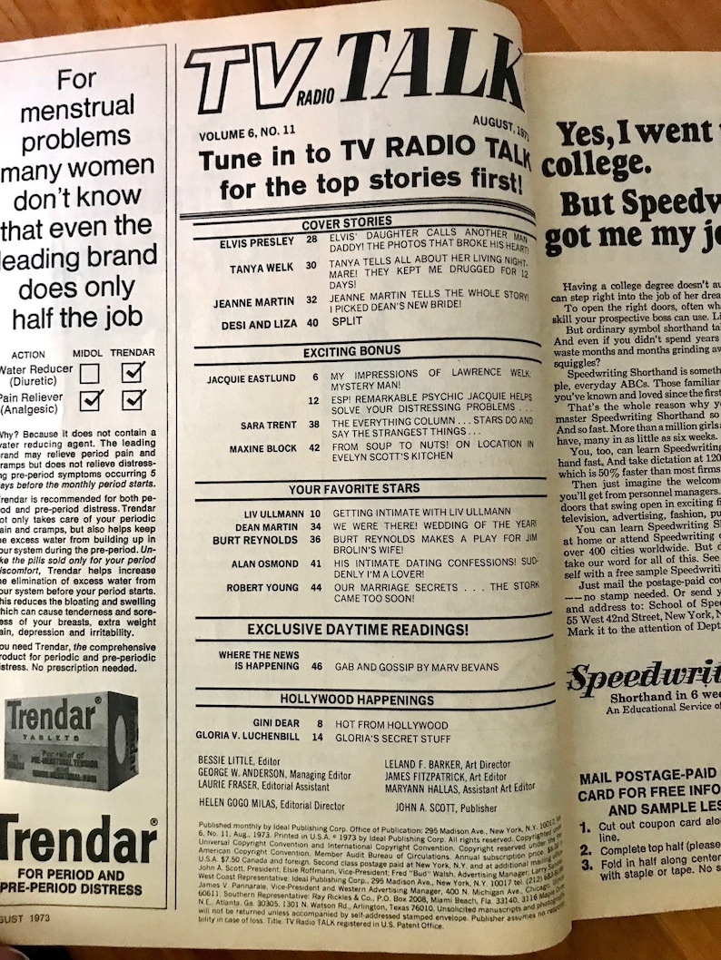 August 1973 Elvis Presley Cover TV Radio Talk Magazine - Etsy Canada