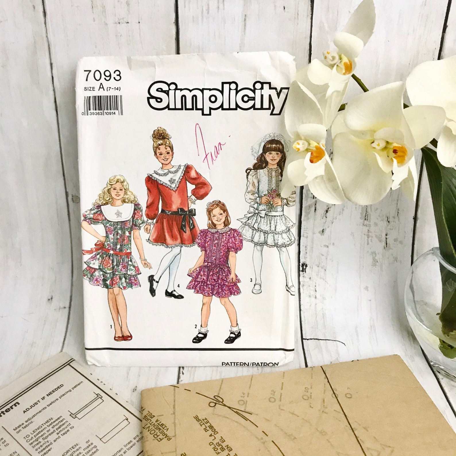 Uncut 1990s Simplicity 7093 Sewing Pattern Size A Girls 7 to - Etsy Canada