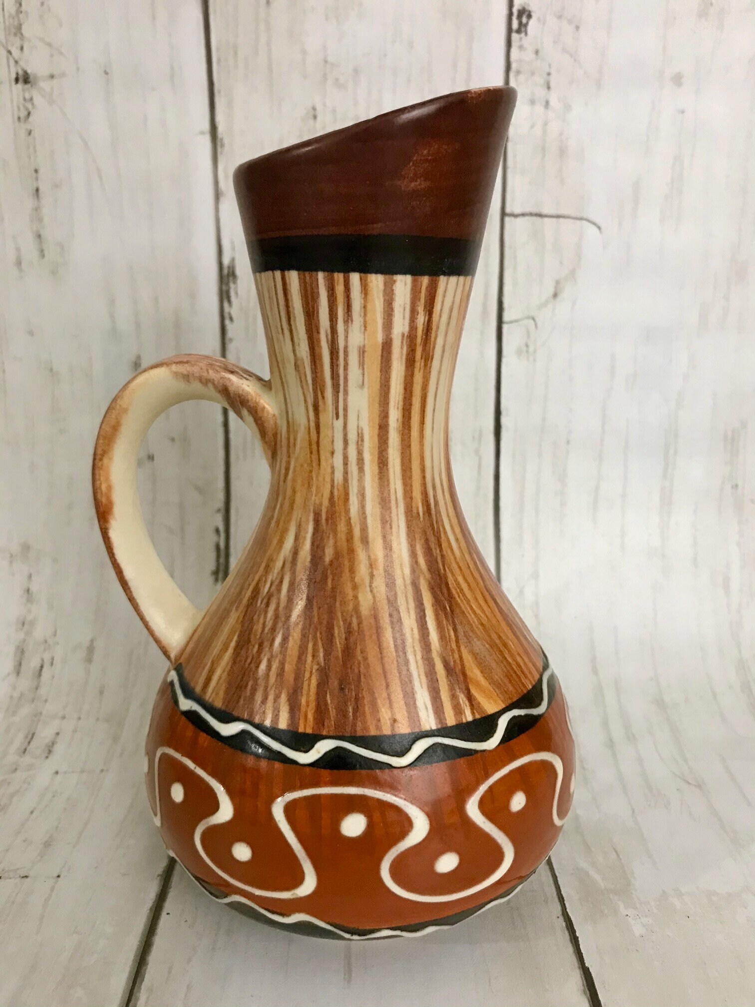 Bay Keramik West German Hand Painted Handgemalt Pottery Vase - Etsy Canada