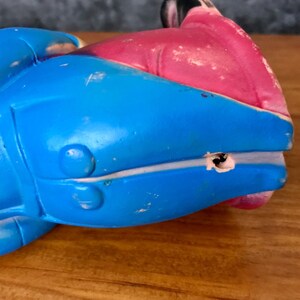 Squeaker Clown Rubber Made in Taiwan Vintage Toy Hobo Circus Blond Blue ...