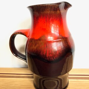 Canadiana Pottery Pitcher Vintage Glazed Clay Alfred Dube 1970s Orange ...