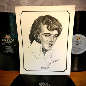 Elvis Presley Memorial Portrait Sketch 10 X 13 Drawing Print Richard ...