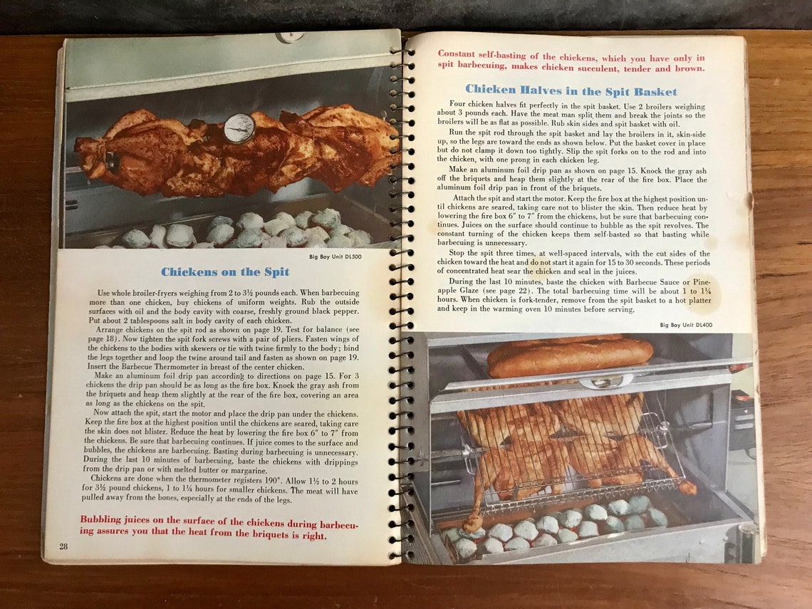 First Edition 1956 Big Boy Barbecue Book Kingsford Spiral - Etsy
