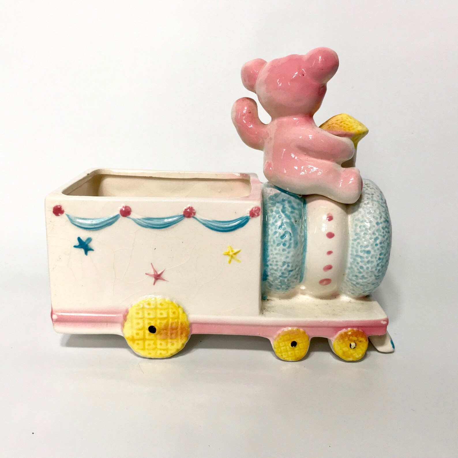 Large Anthropomorphic Pink Teddy Bear Train Engine Kitsch 1960 - Etsy