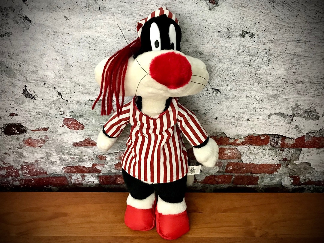 Sylvester Cat 17 Inch Plush 1997 Licensed Looney Tunes Ace Striped Red ...