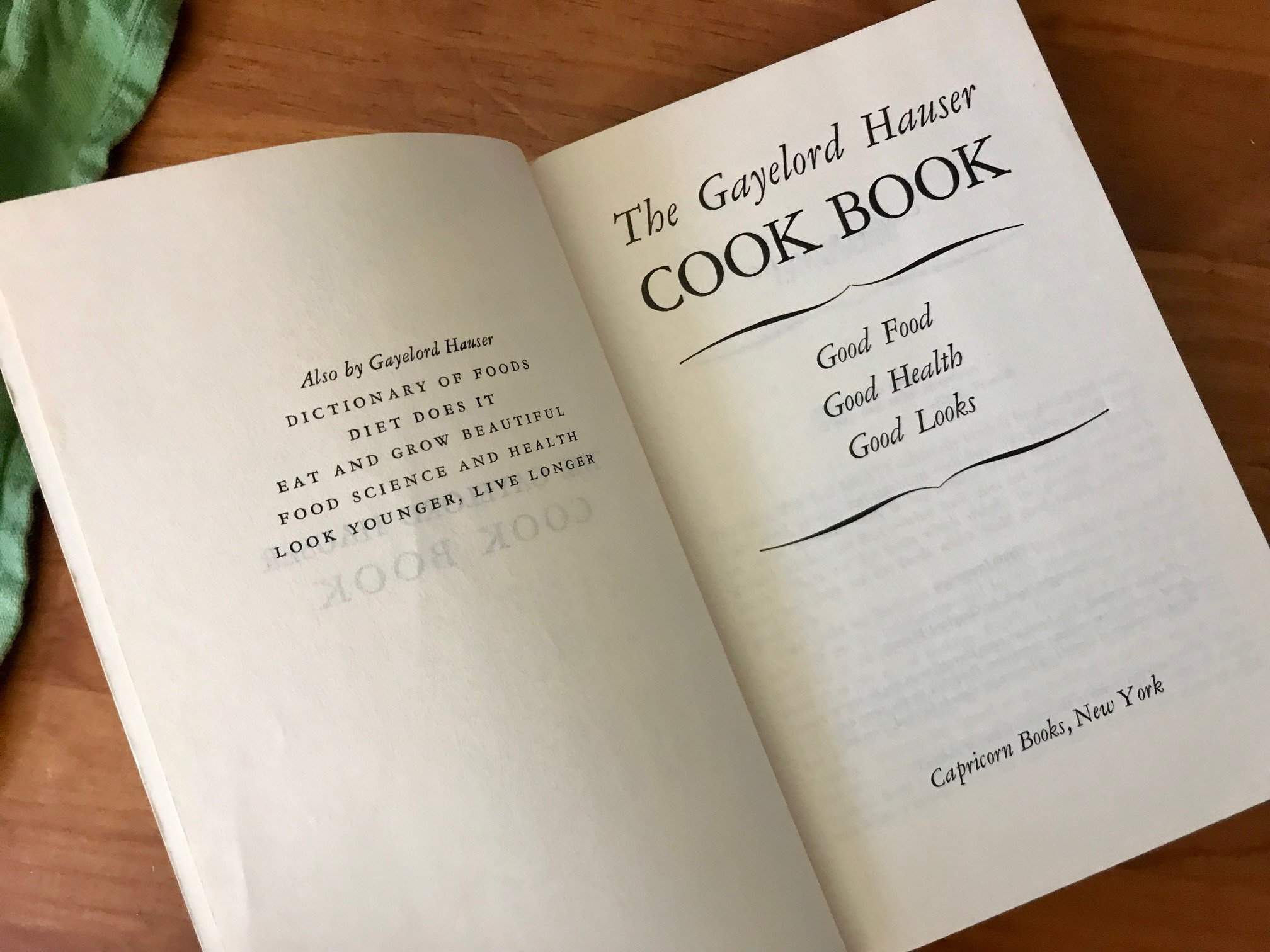 1963 the Gayelord Hauser Cook Book Recipes Cookbook Vintage Capricorn ...