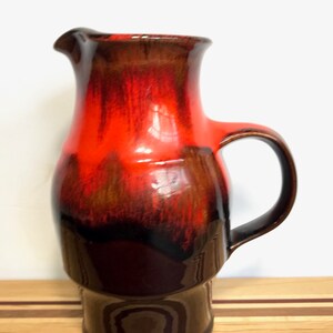 Canadiana Pottery Pitcher Vintage Glazed Clay Alfred Dube 1970s Orange ...