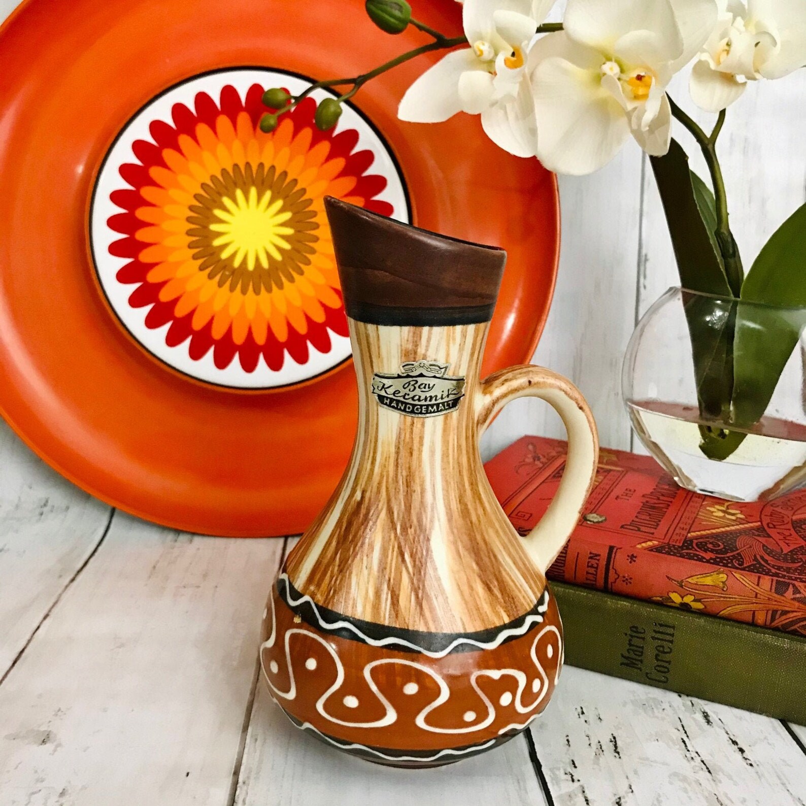 Bay Keramik West German Hand Painted Handgemalt Pottery Vase - Etsy Canada