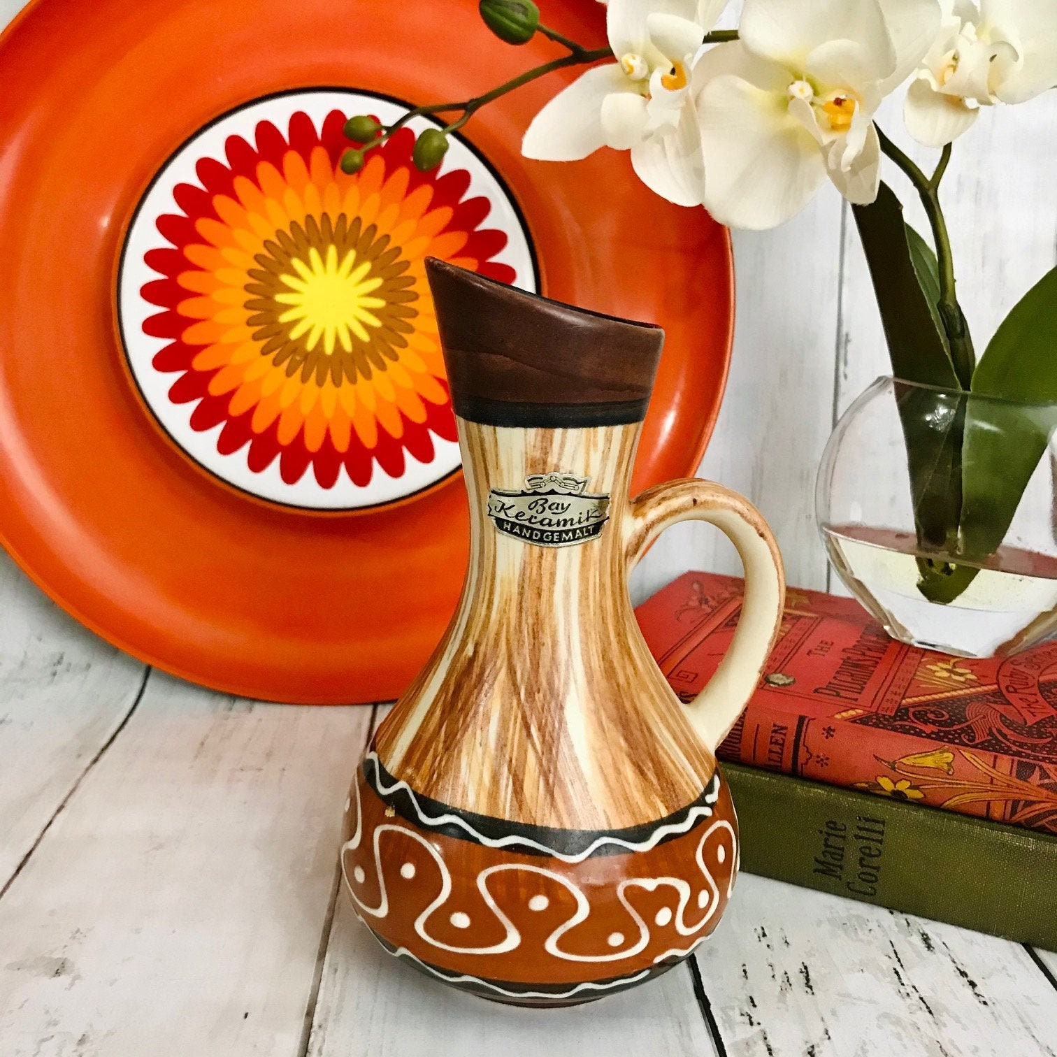 Bay Keramik West German Hand Painted Handgemalt Pottery Vase - Etsy Canada