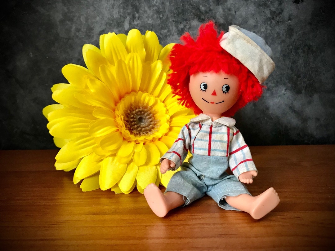 Raggedy Andy Boy Doll KTC Hong Kong Vintage Red Haired Headed Sailor ...