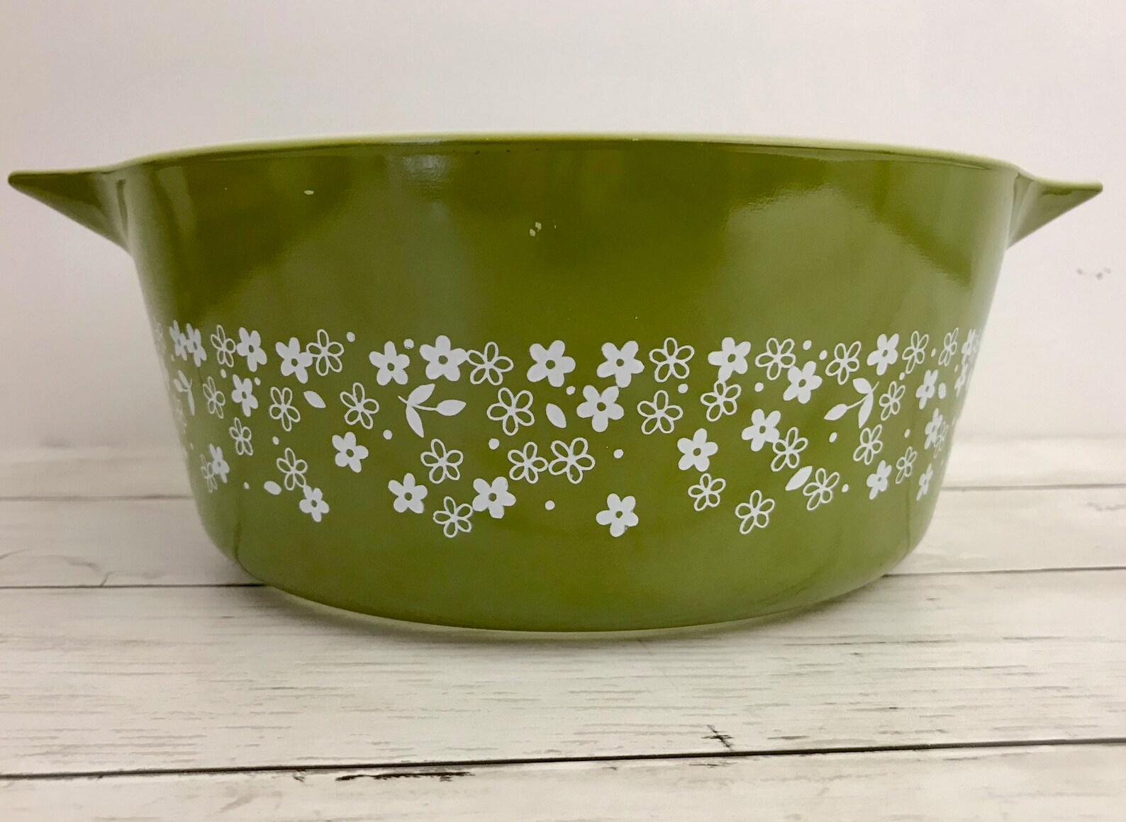 Lot of 2 Pyrex Spring Blossom Green Crazy Daisy 474-B 1.5 QT | Etsy