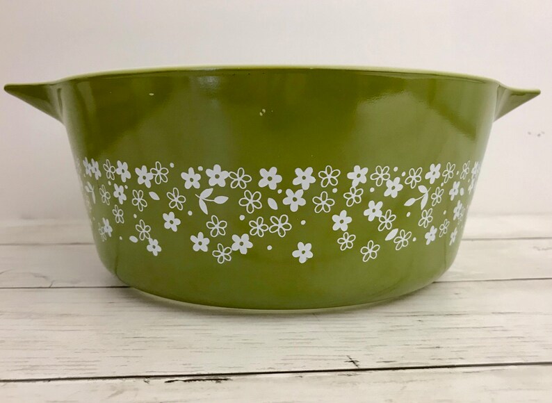 Lot of 2 Pyrex Spring Blossom Green Crazy Daisy 474-B 1.5 QT - Etsy Canada