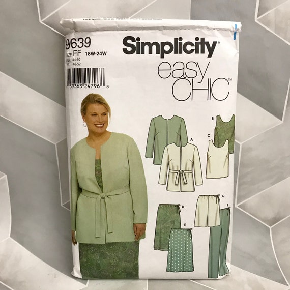 Uncut Simplicity 9639 Size FF 18W to 24W Plus-size Women's - Etsy