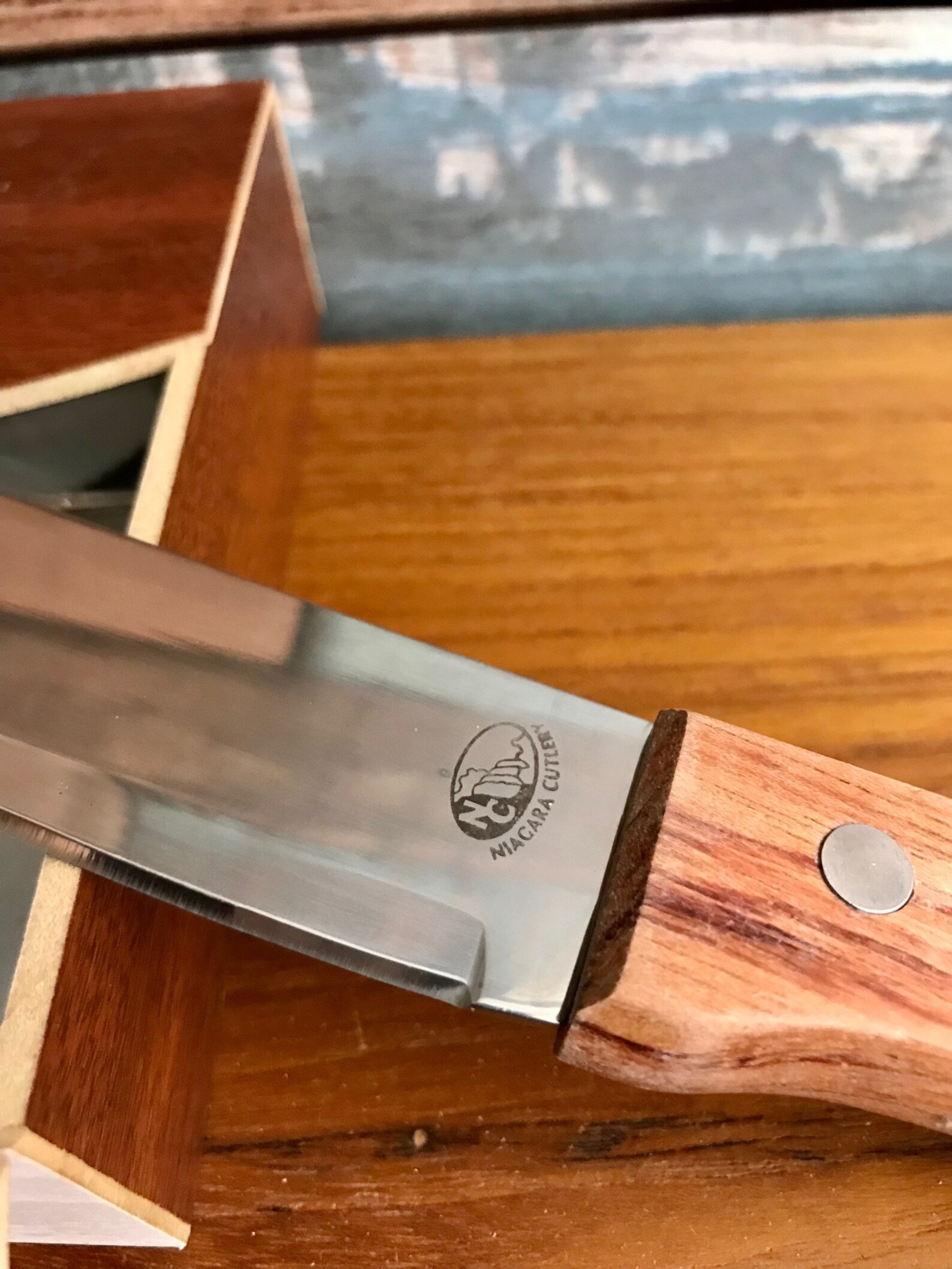 Steak Knives Ford Logo Set 6 Motor Company Niagara Cutlery Wood Handle ...