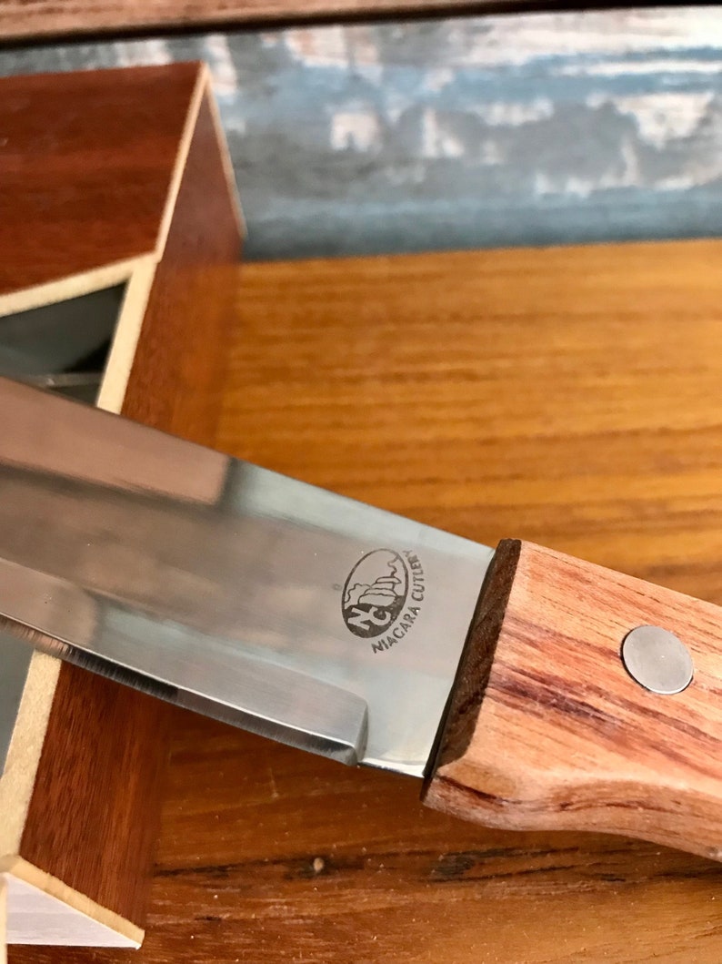 Steak Knives Ford Logo Set 6 Motor Company Niagara Cutlery Wood Handle ...