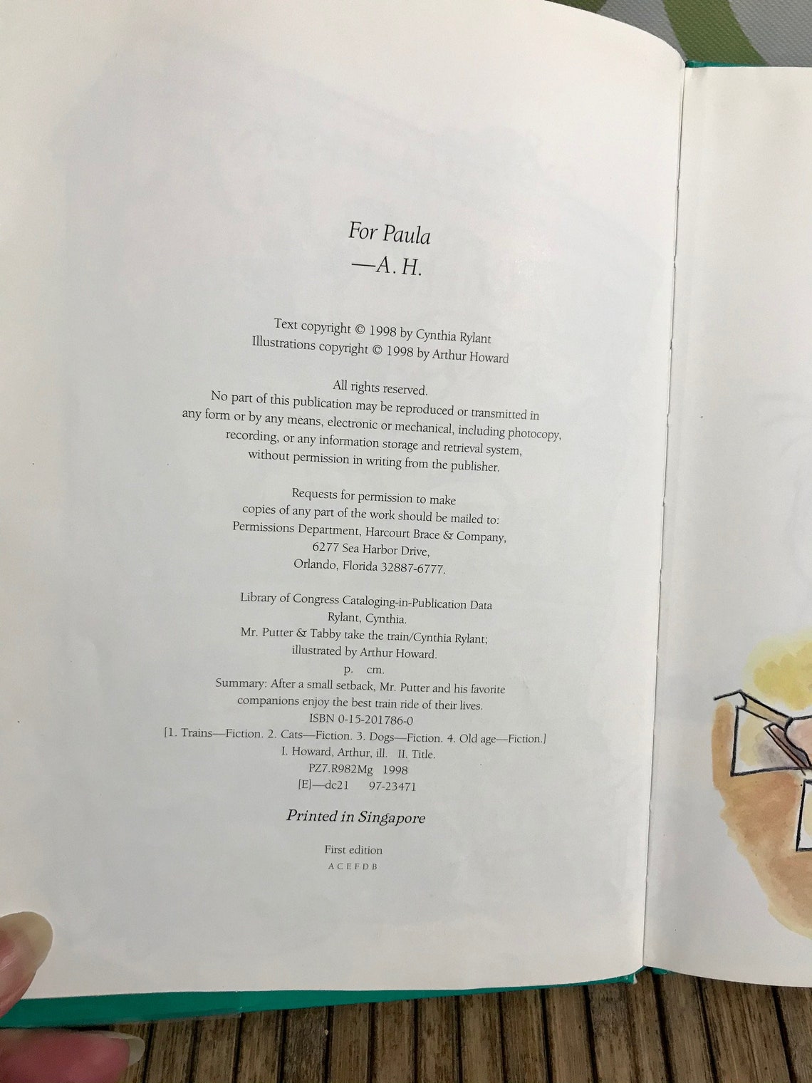 First Edition Mr. Putter & Tabby Take the Train 1998 Hardcover | Etsy