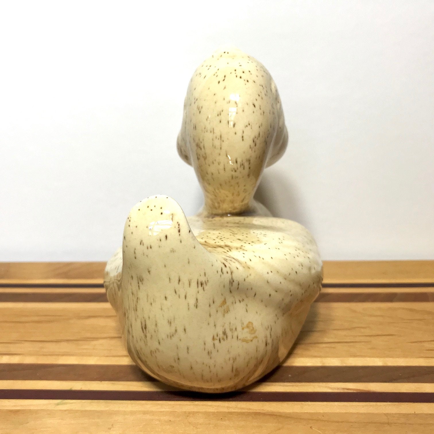 Canadiana Pottery Duck Green Glass Eyes Alfred Dube Vintage Canada ...