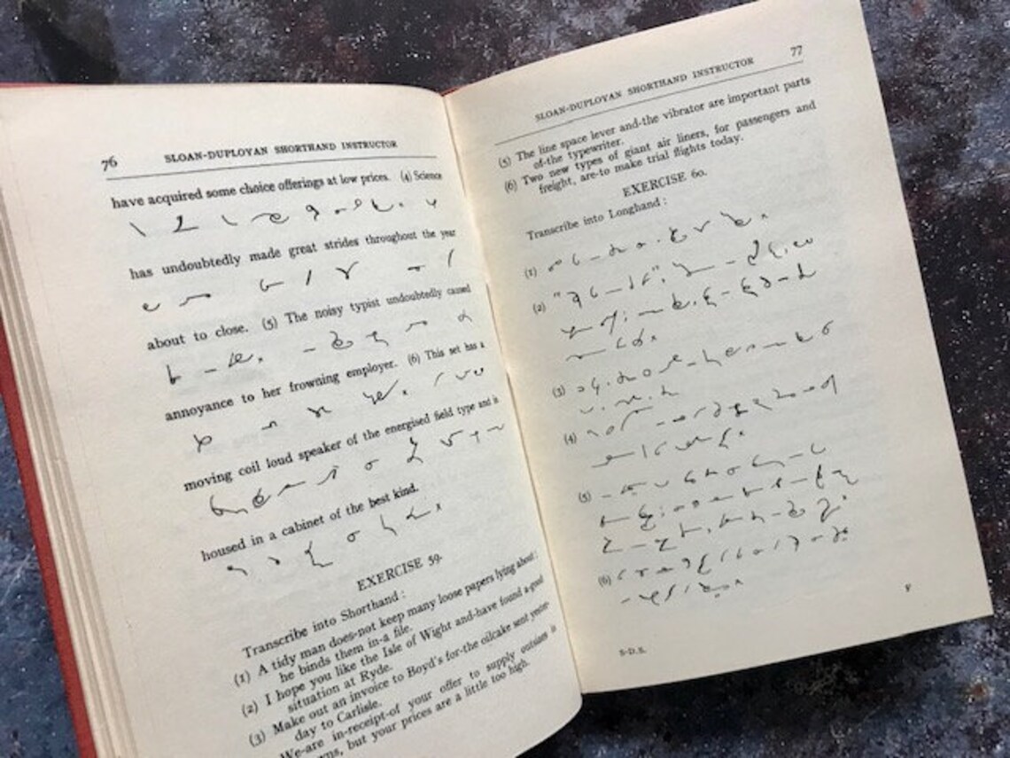 1950 Sloan Duployan Shorthand Instructor Dictation Court Reporters ...
