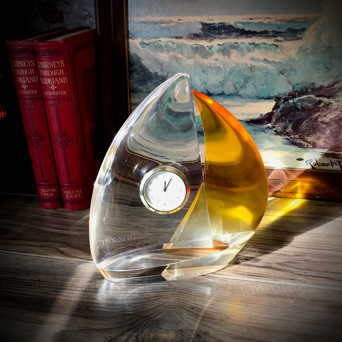 Bulova Sailboat Crystal Hoya Clock Yellow Amber Working - Etsy Canada