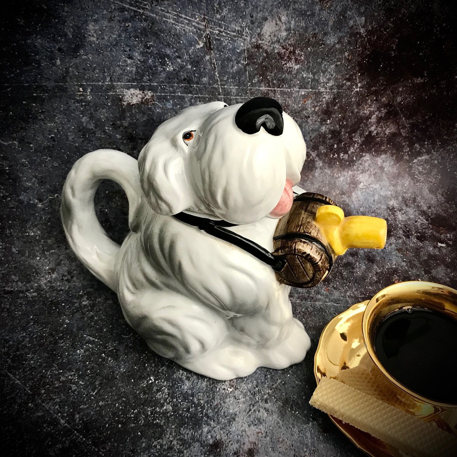 Dog Teapot Tea Pot Roy Simpson J Luber Ceramic Saint St. Bernard Brandy ...