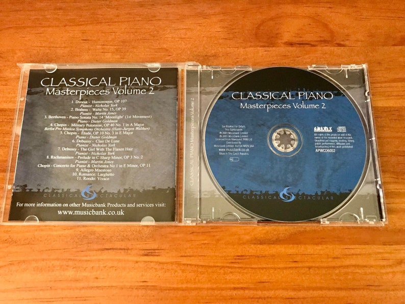 Lot of 2 Cds Classical Piano Masterpieces Volume 1 & 2 2001 - Etsy