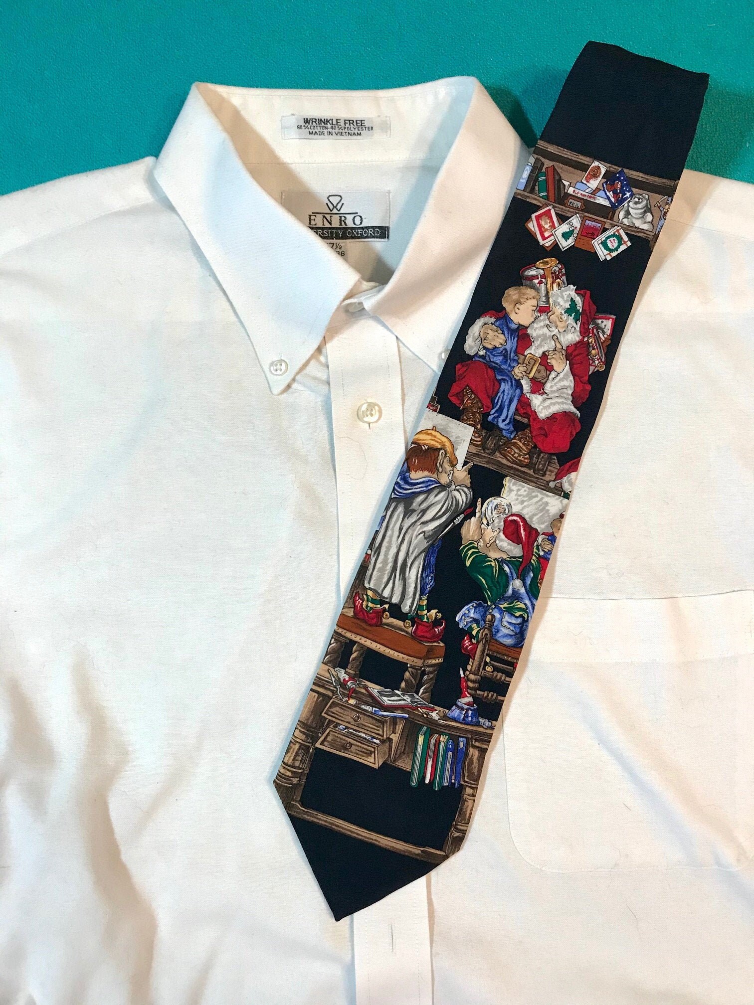 Santa Claus Christmas Tie Elves Workshop Visit With Santa Made in ...